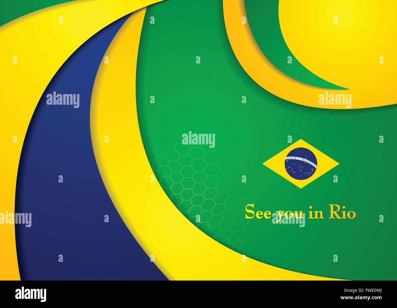 Brazil colors abstract corporate wavy background. Vector graphic design ...