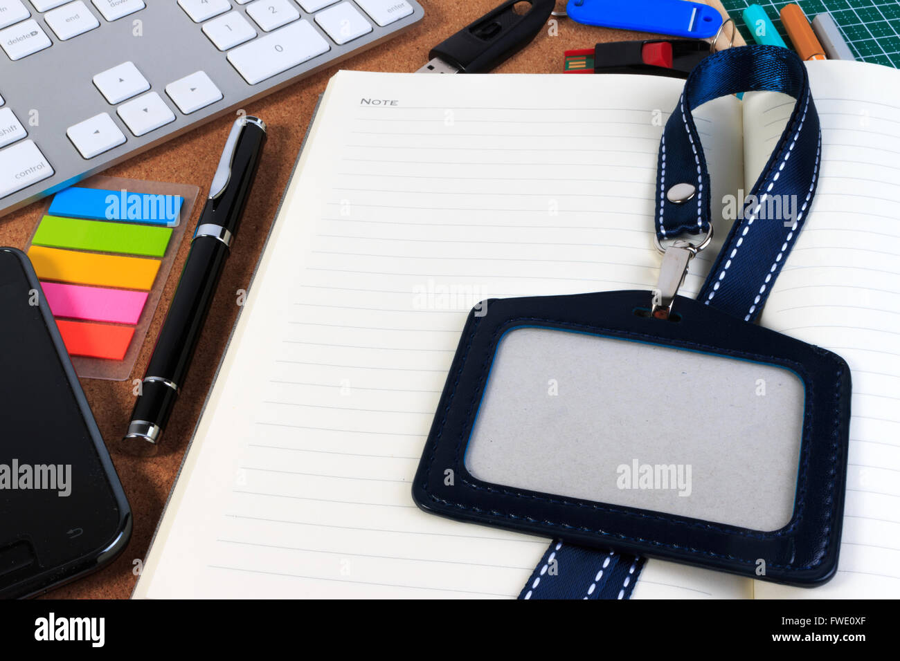 Office desk table with office supplies. View from above Stock Photo - Alamy