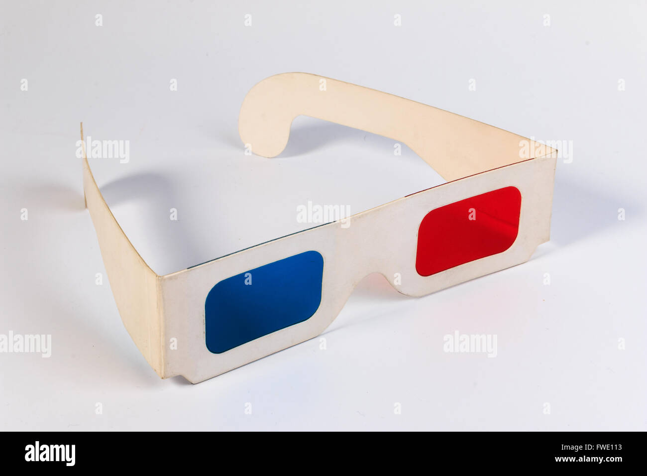 Used 3D paper glasses isolated on white background Stock Photo - Alamy