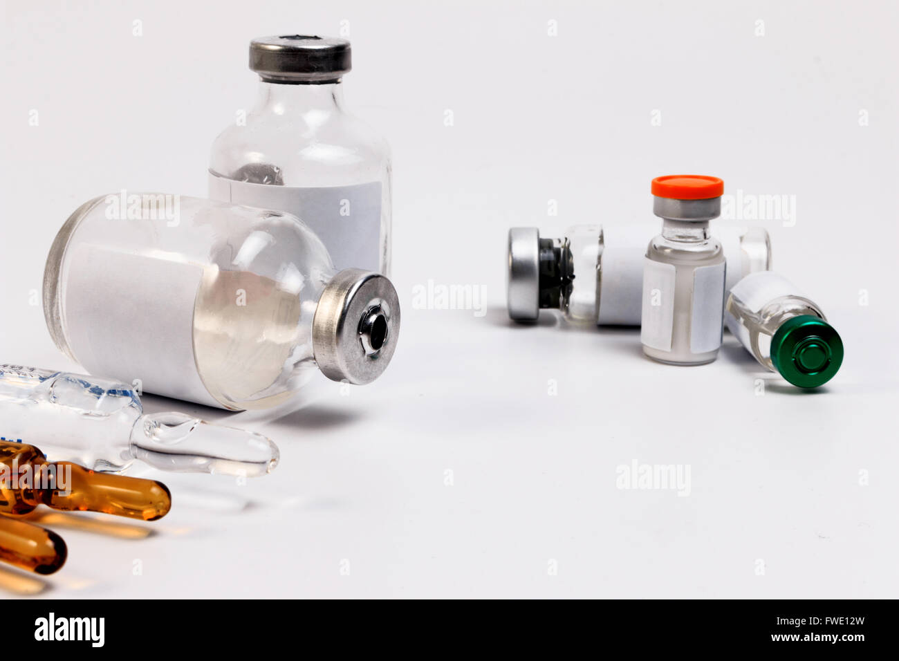 Medicine bottle for injection. Medical glass vial for vaccination ...