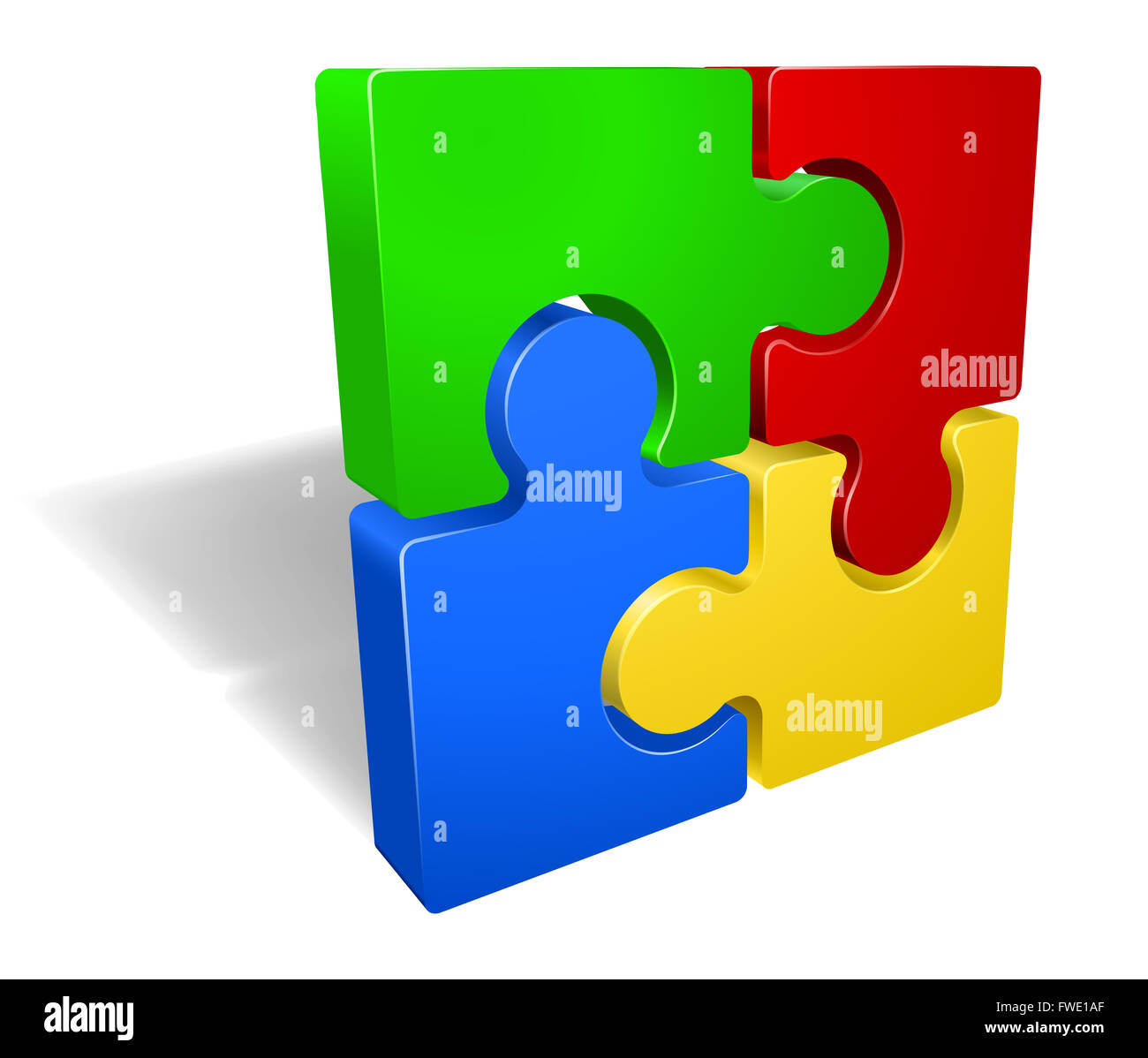 A jigsaw puzzle pieces icon illustration Stock Photo - Alamy