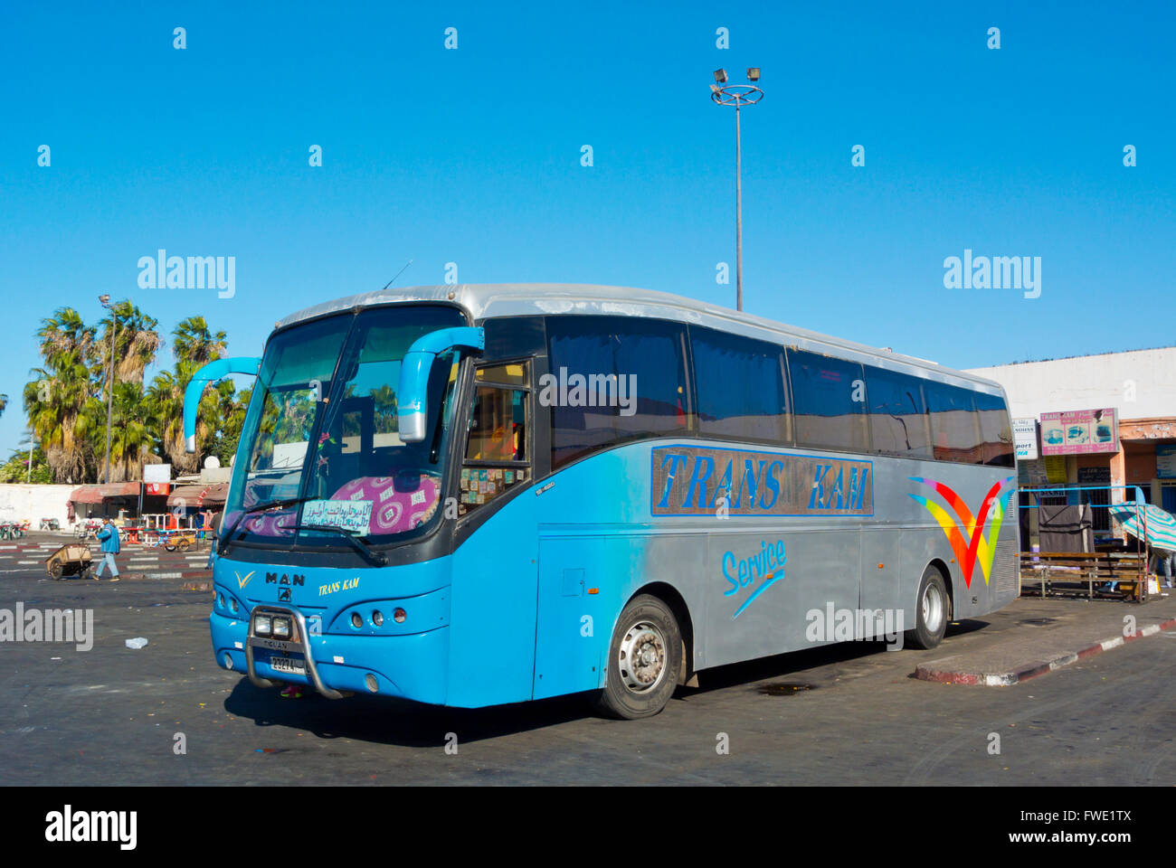 Trans Kam line bus, bus station, Inezgane, southern Morocco, northern ...