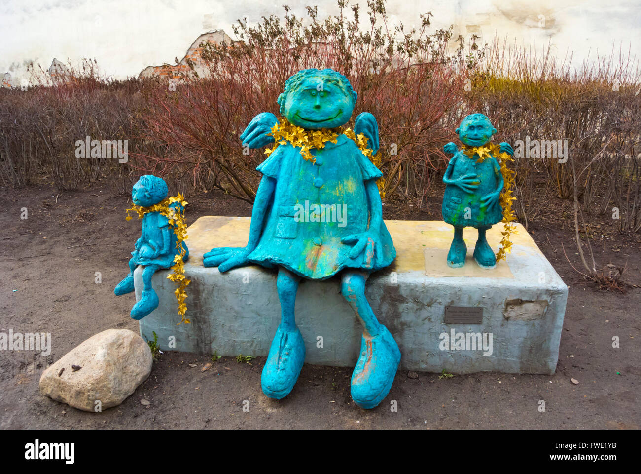 Miasto Aniolow sculpture, Praga district, Warsaw, Poland Stock Photo ...