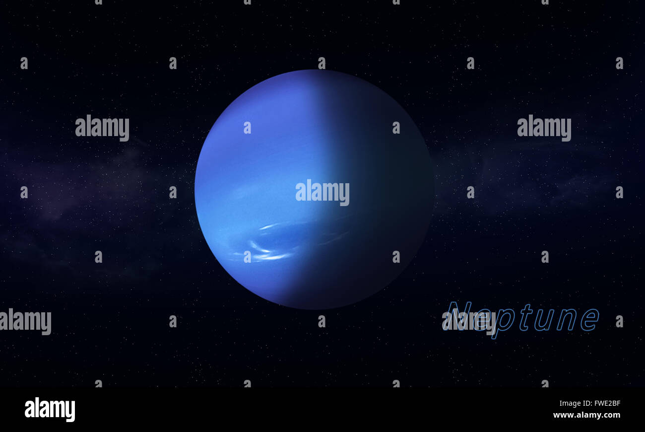 silent blue gas giant Neptune imaginary space background Stock Photo ...