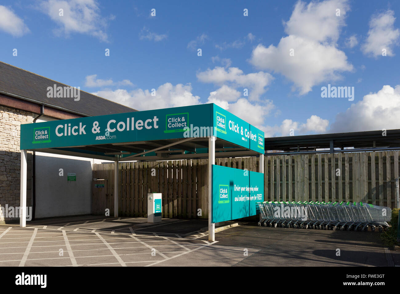 ASDA superstore Kendal outside Click & Collect Stock Photo - Alamy