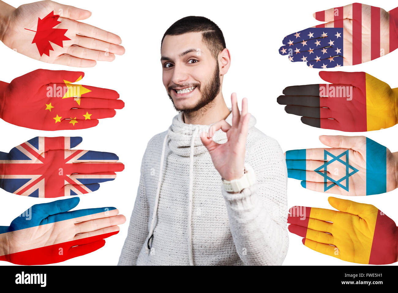 Young man flags france hi-res stock photography and images - Alamy