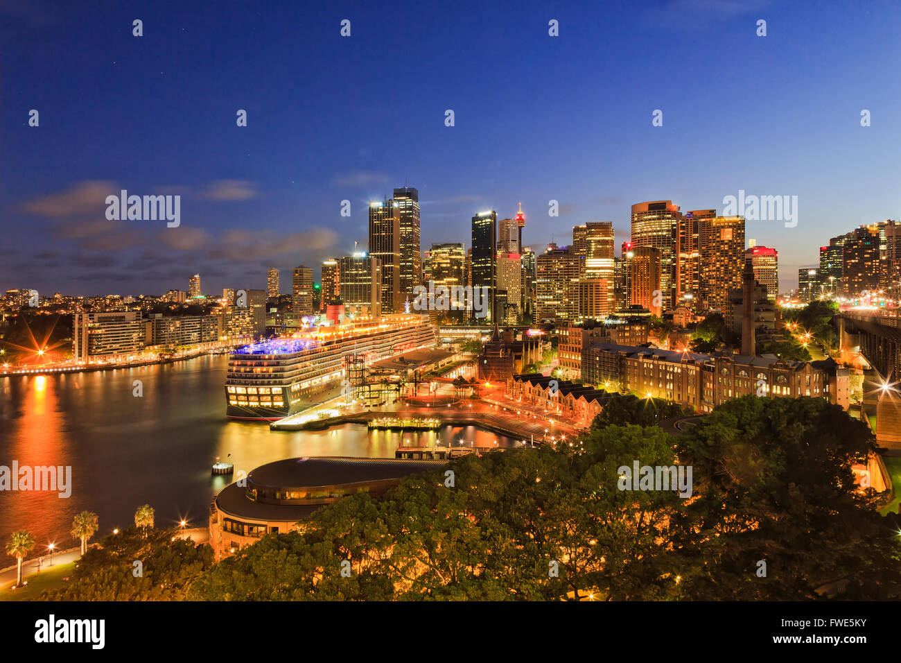 Sydney Circular Quay of Harbour with surrounding city CBD high-rise ...