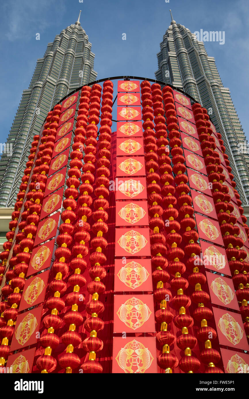 Red lanterns or "tanglung" in front of Kuala Lumpur City Centre mall as ...