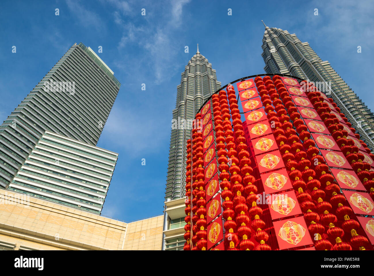 Red lanterns or "tanglung" in front of Kuala Lumpur City Centre mall as ...