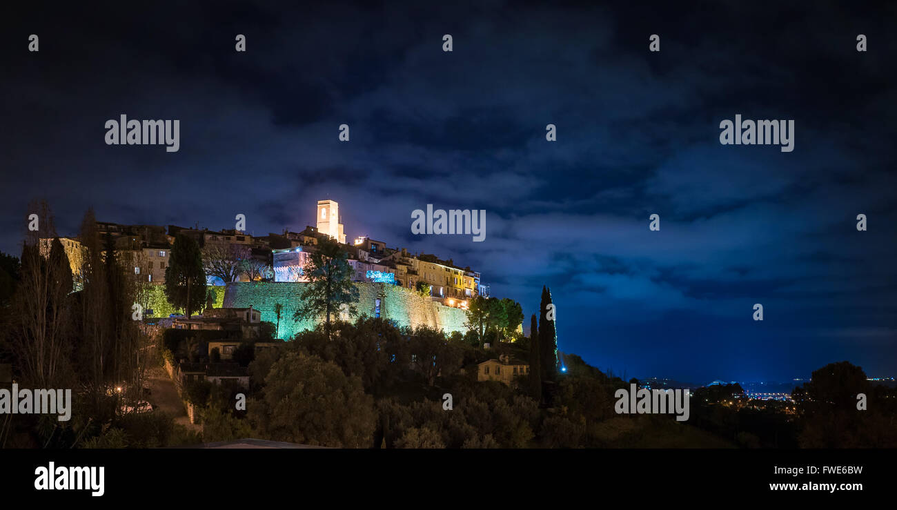 Saint Paul De Vence at Night, Provence, France Stock Photo - Alamy
