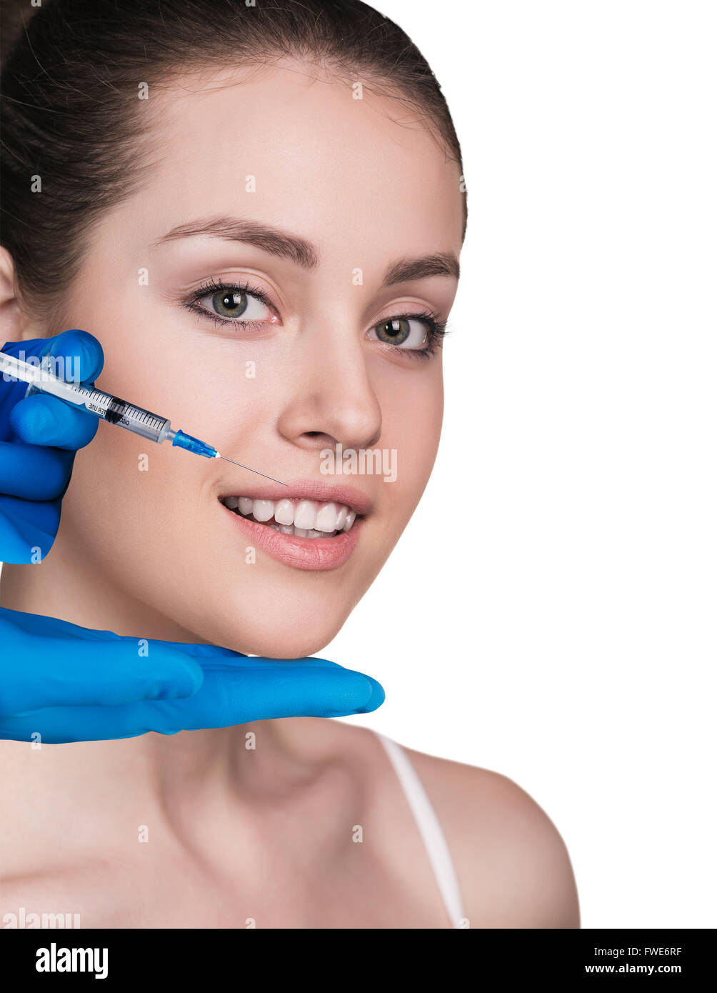 Young woman getting cosmetic injection Stock Photo - Alamy