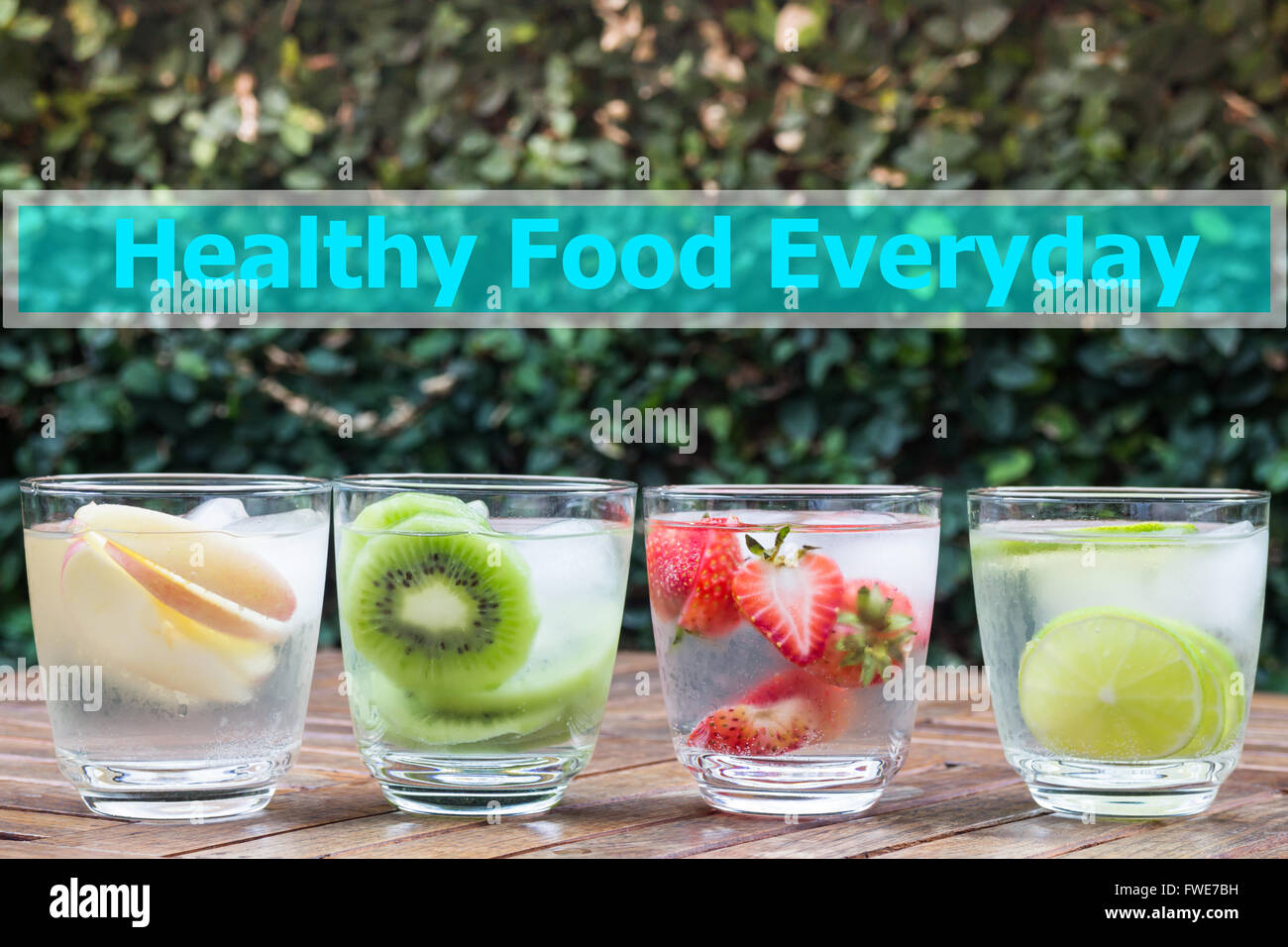 Healthy food everyday quote design poster, stock photo Stock Photo - Alamy
