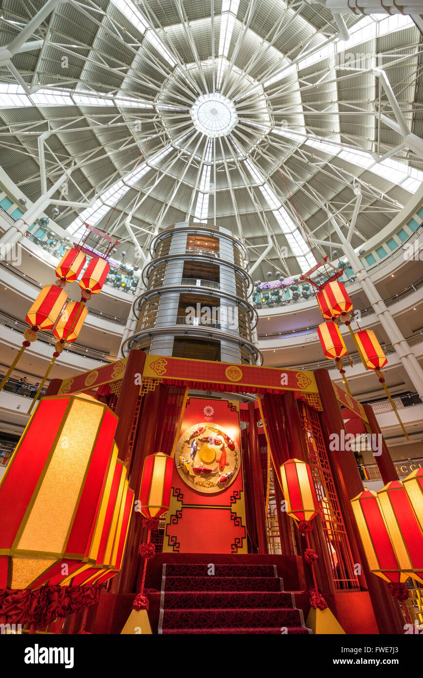 Red lantern or "tanglung" hanging in Kuala Lumpur City Centre mall as ...