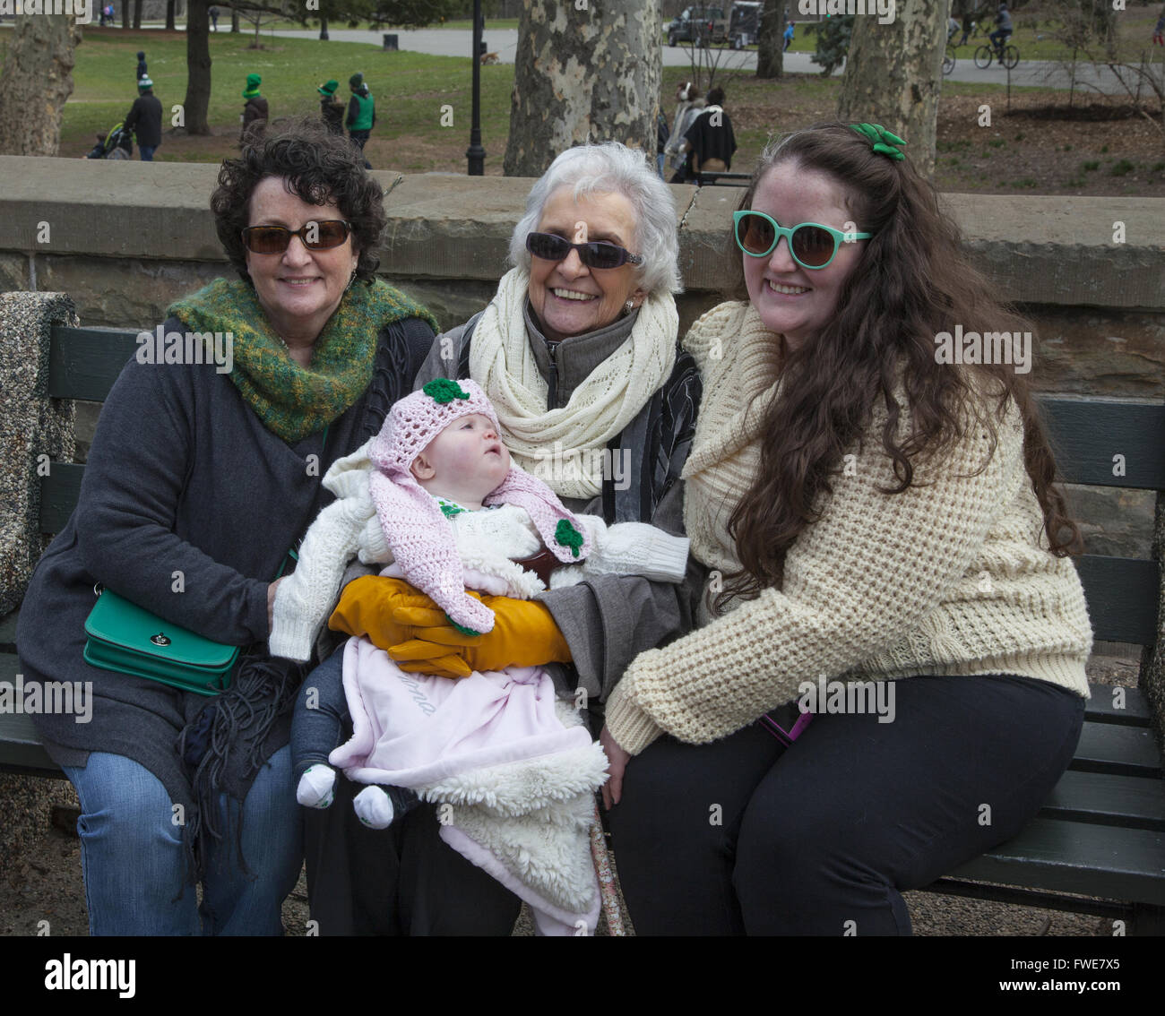 4 generations of women. Irish Parade, Park SLope, Brooklyn, NY Stock ...