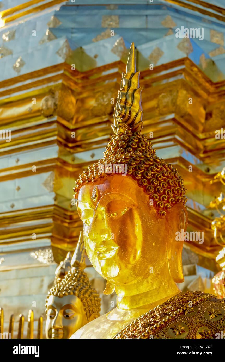 Golden amber buddha at Wat Doi Suthep Chiang Mai Thailand Stock Photo ...