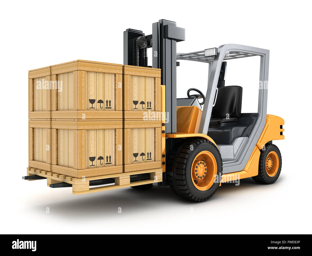 3d forklift truck cargo hi-res stock photography and images - Alamy