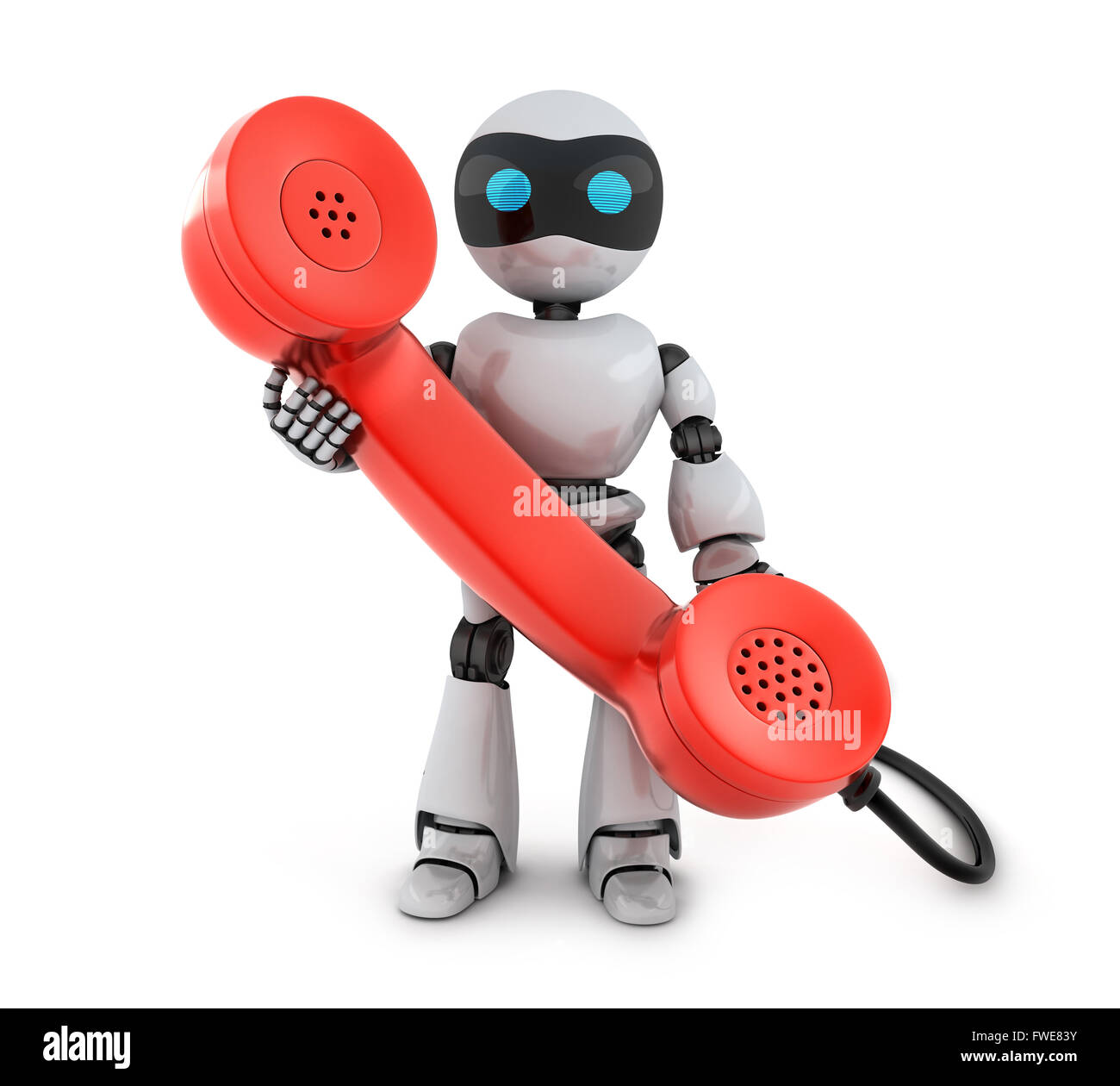Old telephone and robot (done in 3d Stock Photo - Alamy