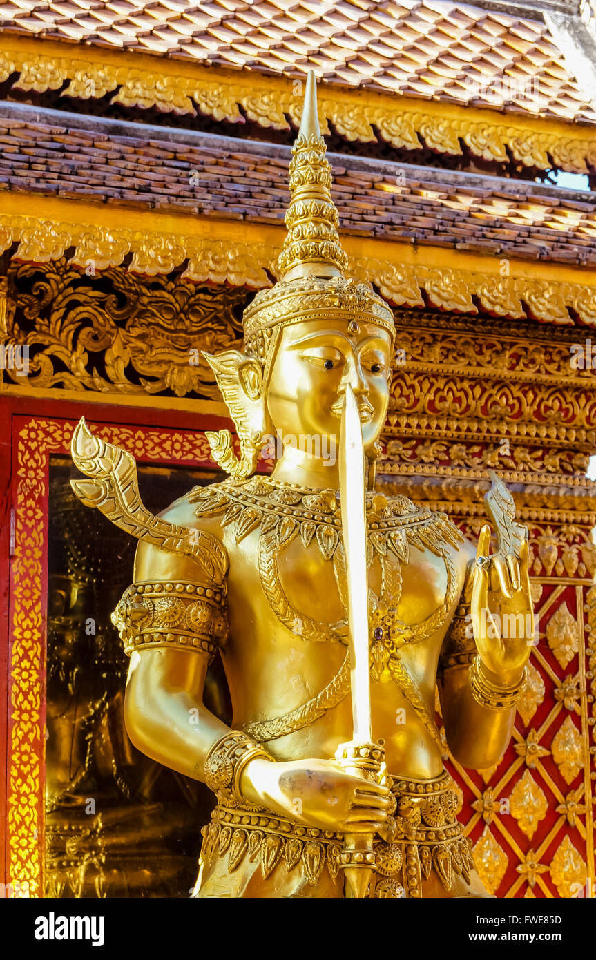 Prince with sword at Wat Doi Suthep Chiang Mai Thailand Stock Photo - Alamy