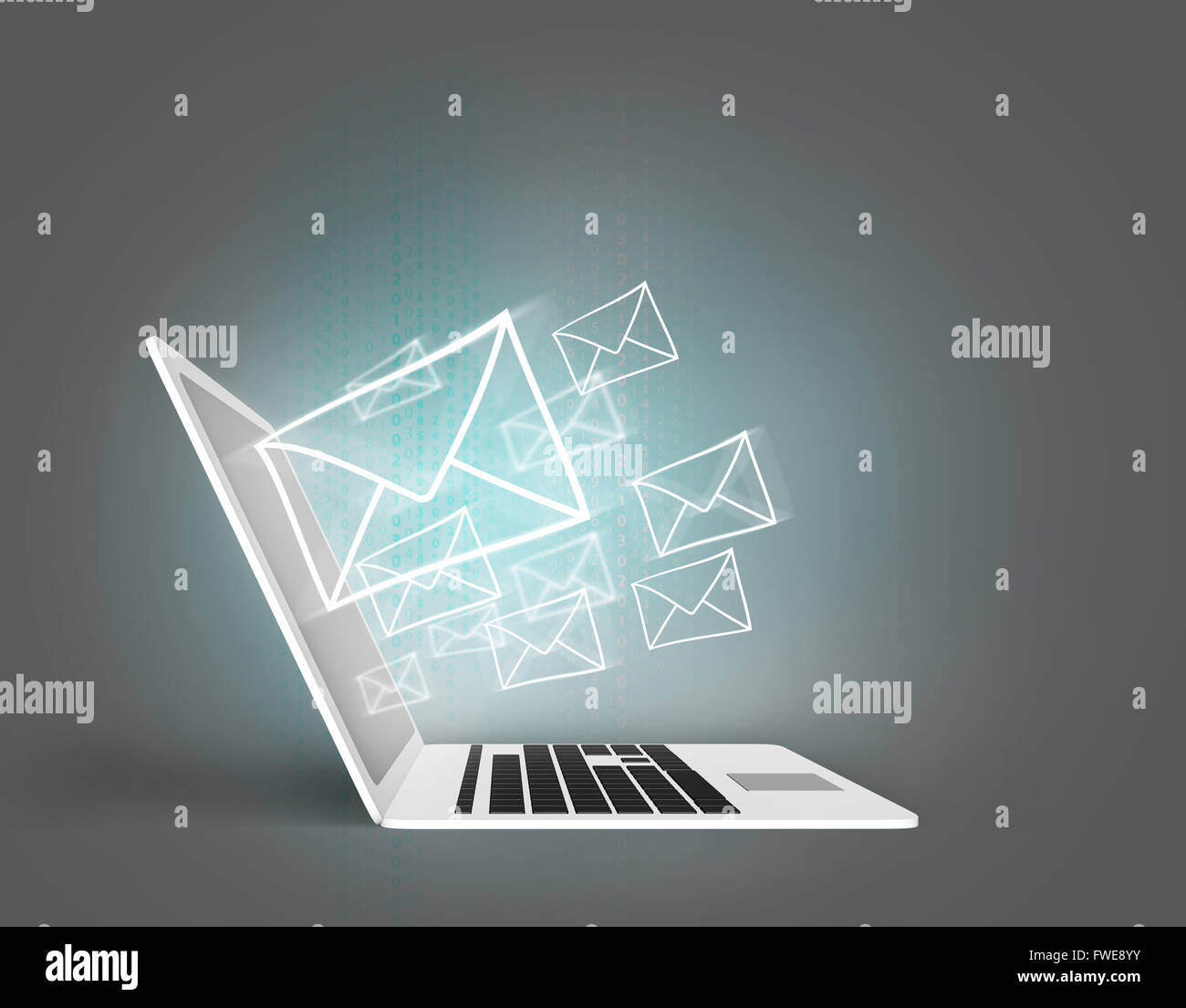 Email concept with laptop Stock Photo - Alamy