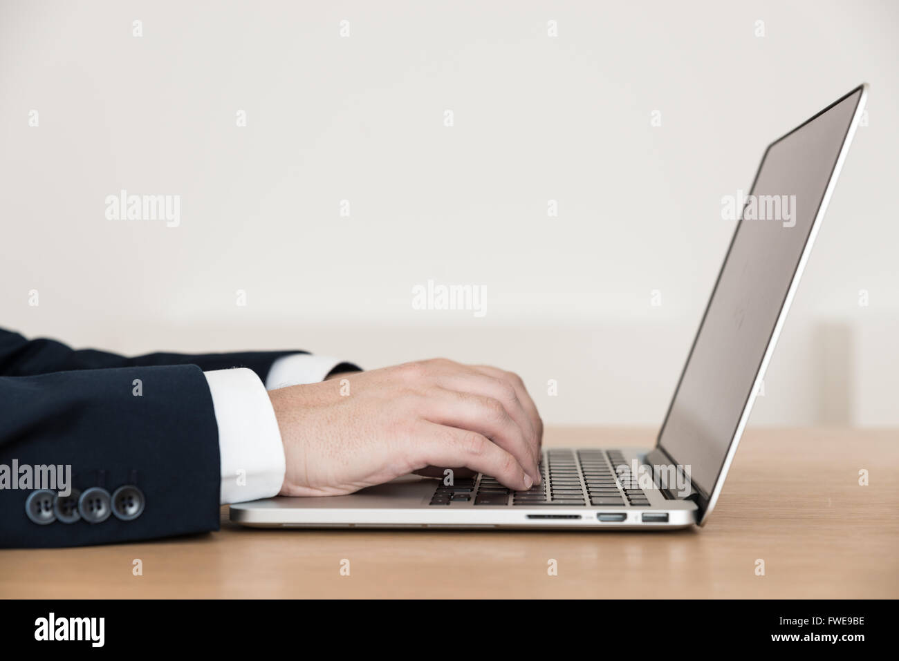 Computer work typing in office Stock Photo - Alamy