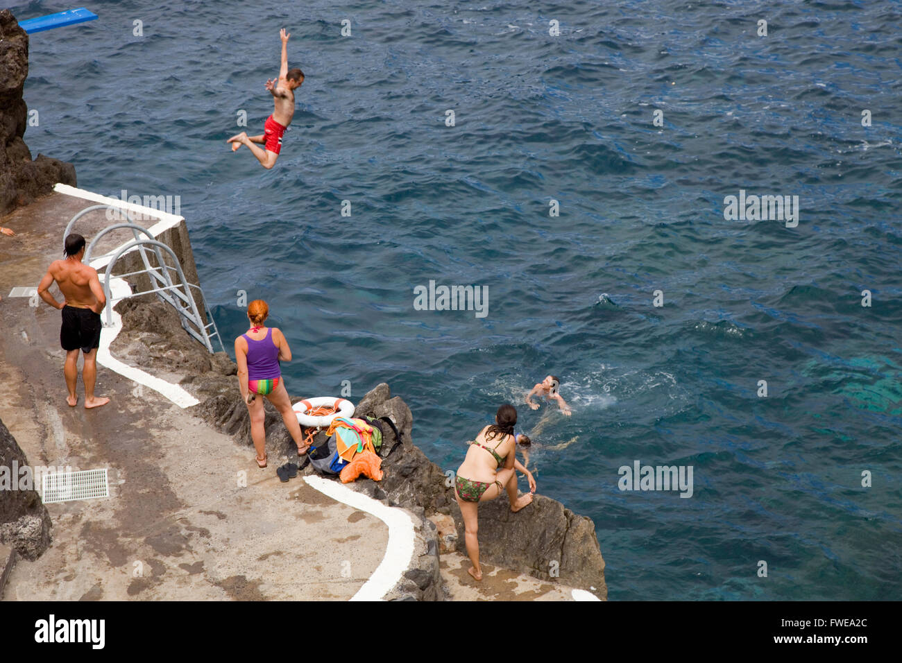 people at the beach, in Madeira Island, Portugal Stock Photo - Alamy