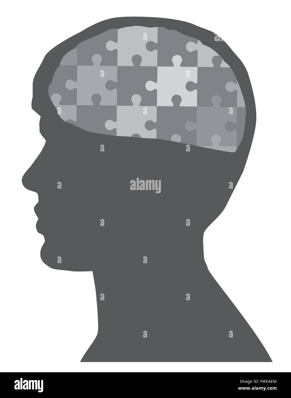 Illustration human brain jigsaw puzzle hi-res stock photography and ...