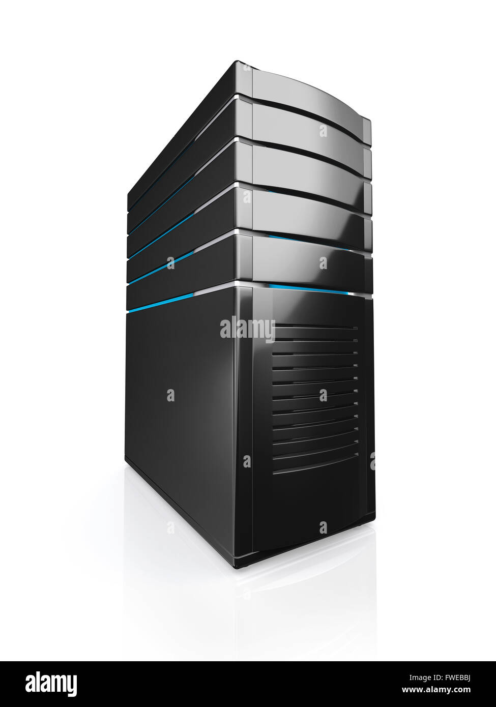 3D illustration of network workstation server isolated on white ...