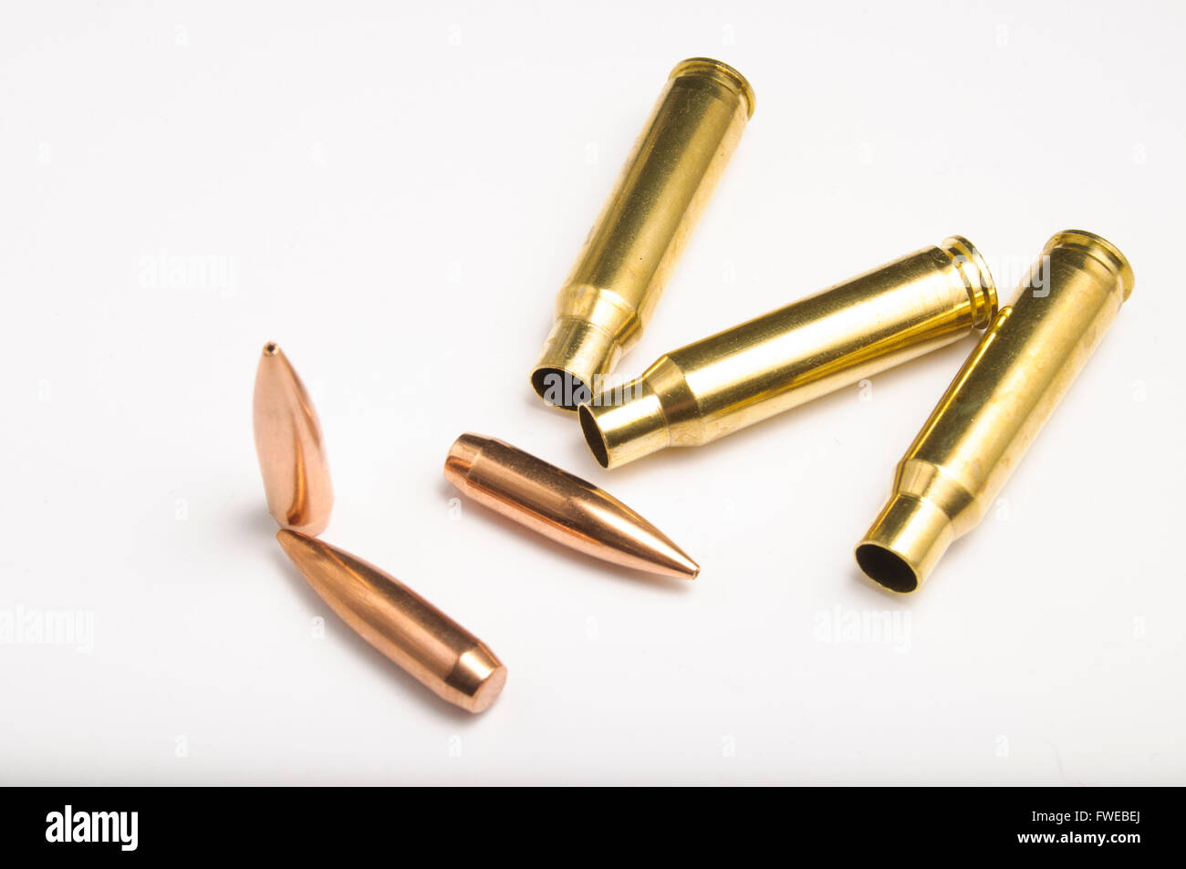 Rifle bullets separated Stock Photo - Alamy