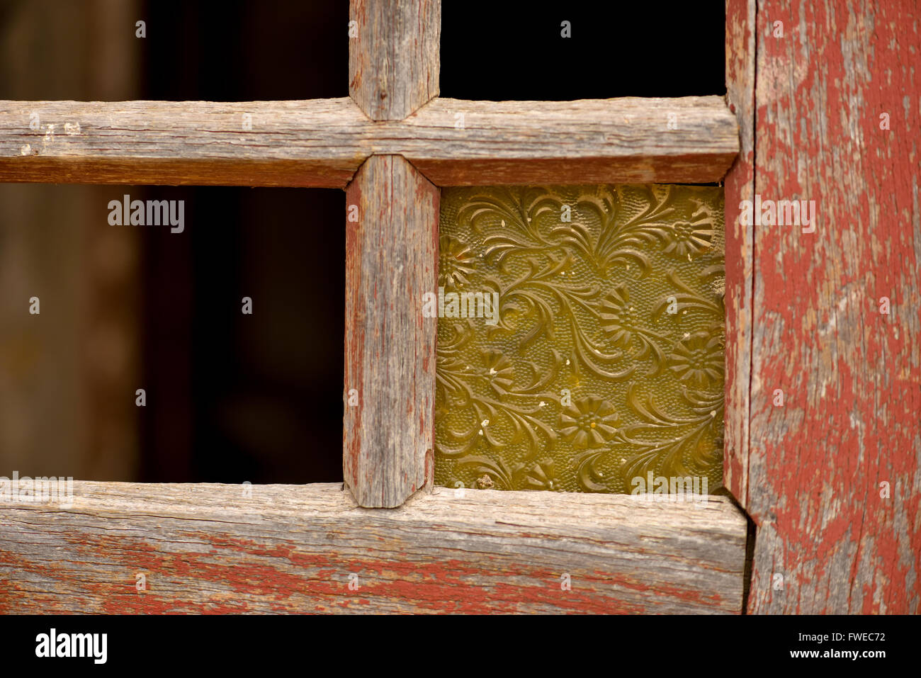 Old window with single glass with side light Stock Photo - Alamy