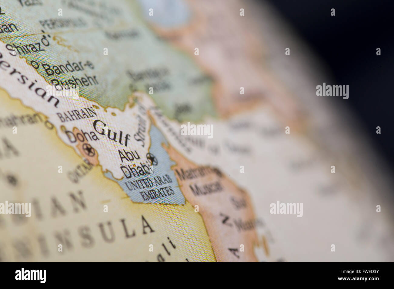 Map of the united arab emirates hi-res stock photography and images - Alamy