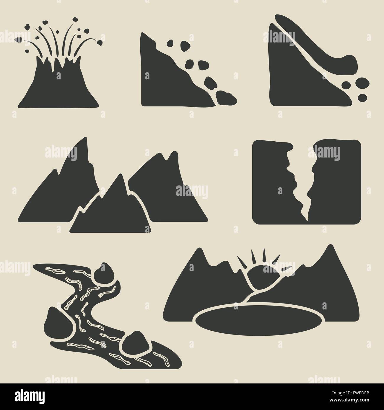 set of mountains icons - vector illustration Stock Vector Image & Art ...
