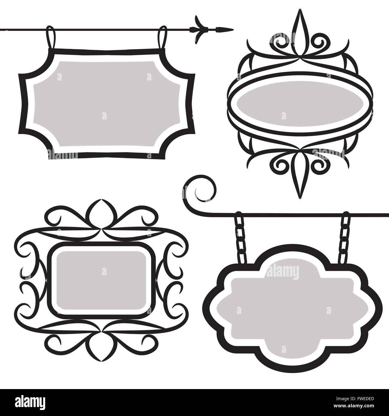 signboard set on white background - vector illustration Stock Vector ...
