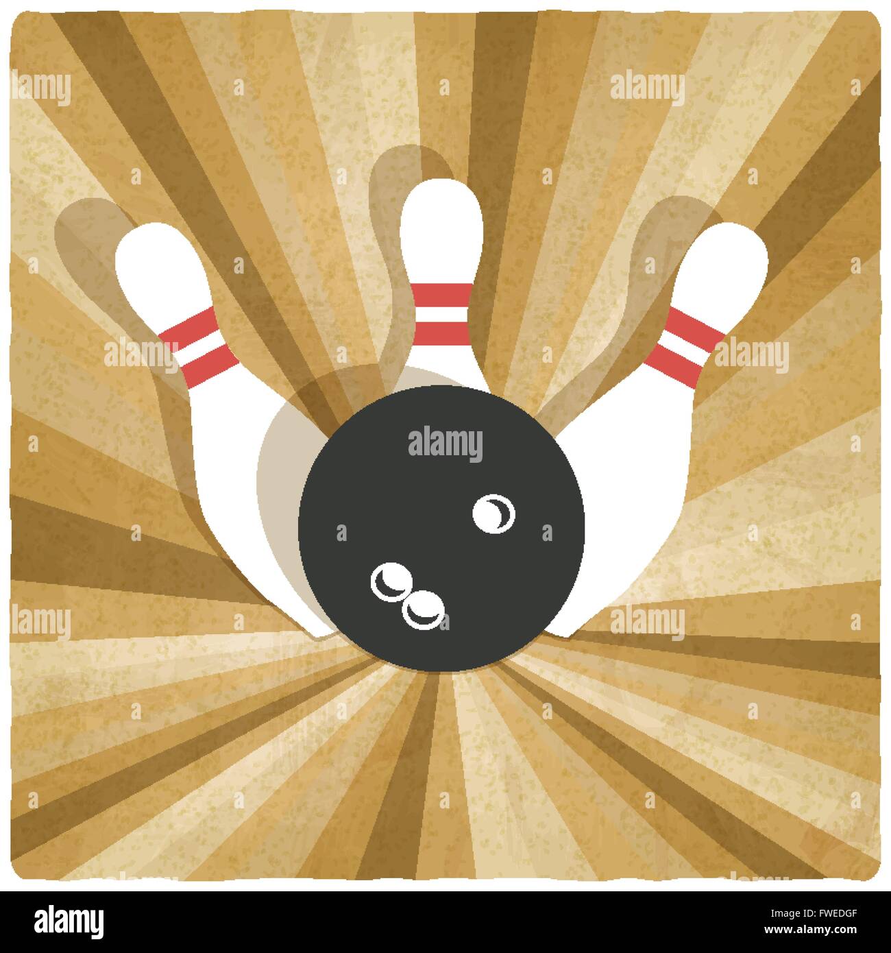 Vintage bowling sign Stock Vector Images - Alamy