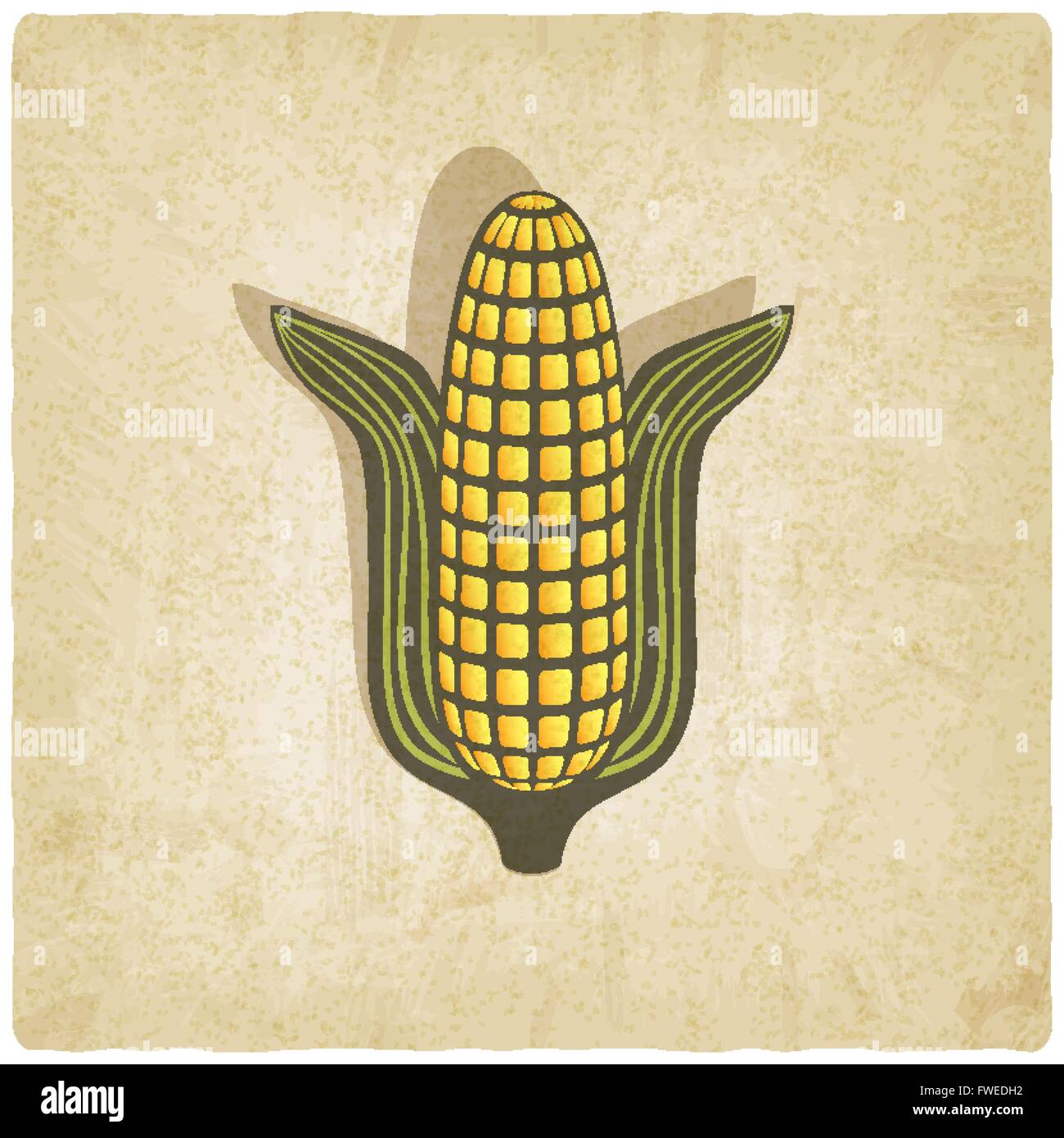 Corn symbol on old background - vector illustration Stock Vector Image ...