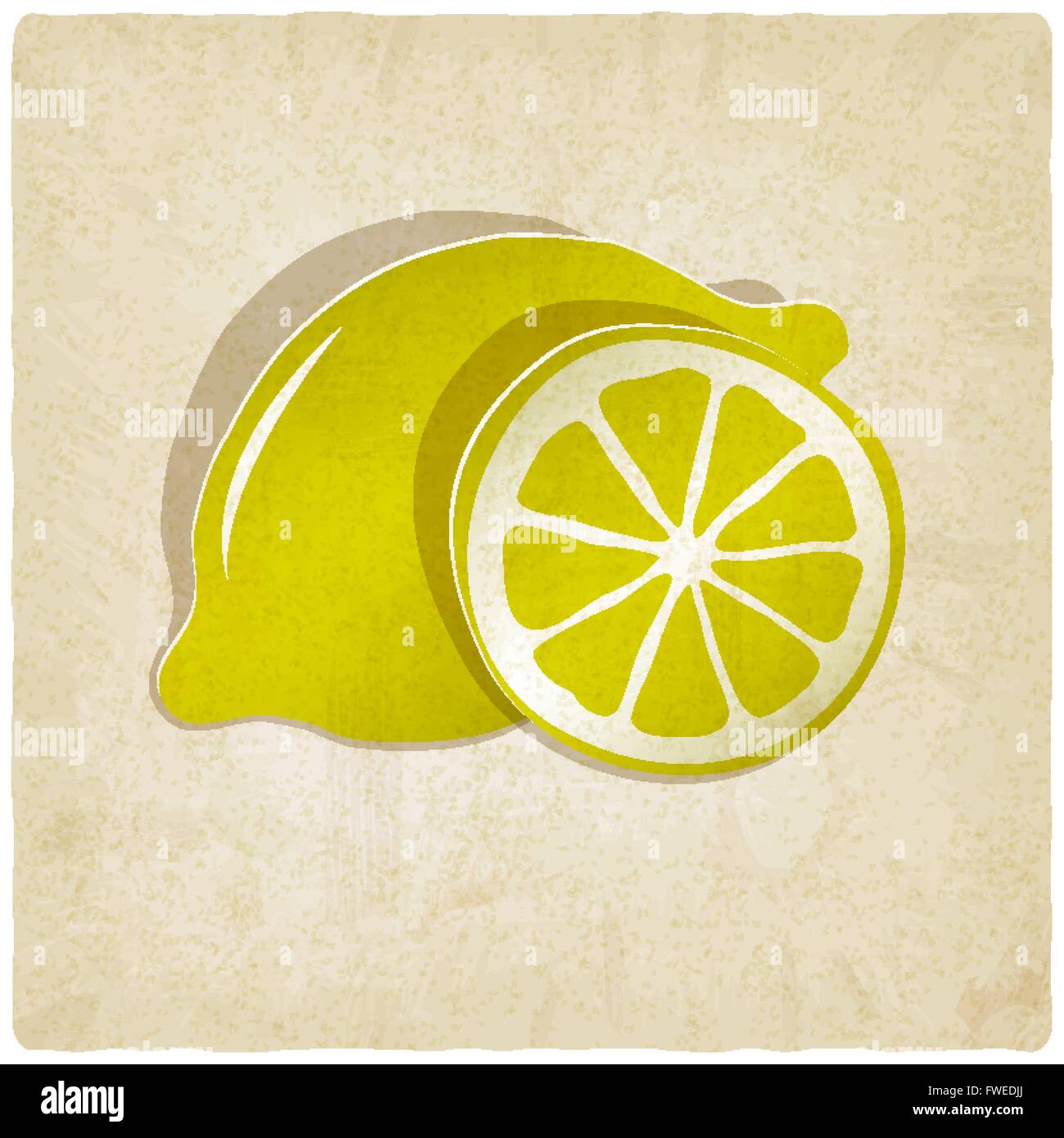 paper lemon icon on old background - vector illustration Stock Vector ...