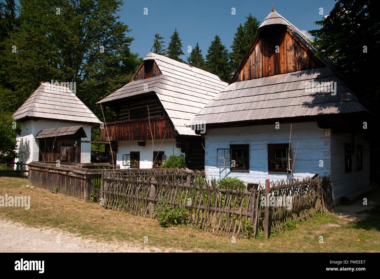 Traditional wooden houses in rural village in SLovakia Stock Photo - Alamy