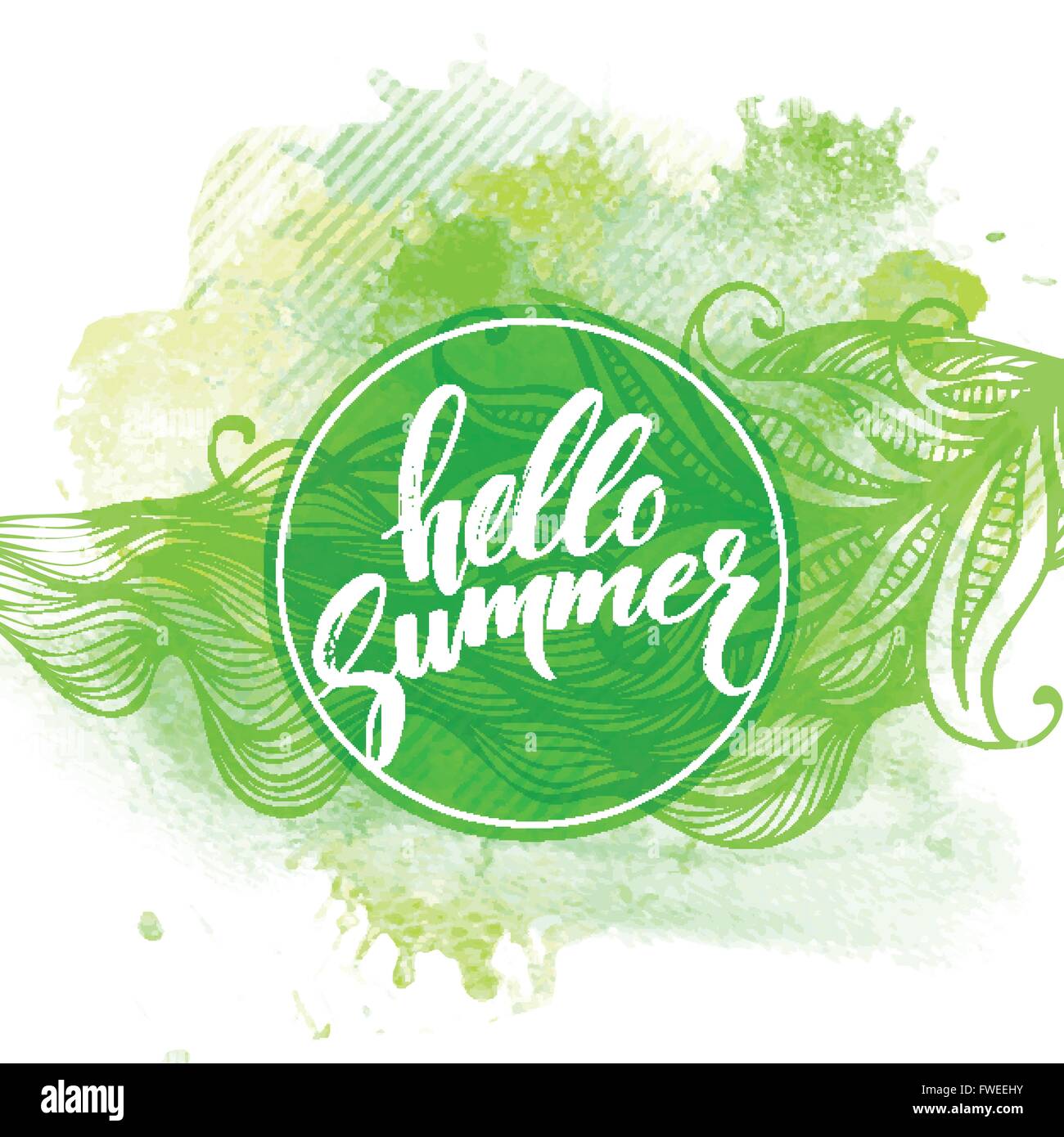 Summer Watercolor Design. Summer Typography Lettering. Vector ...