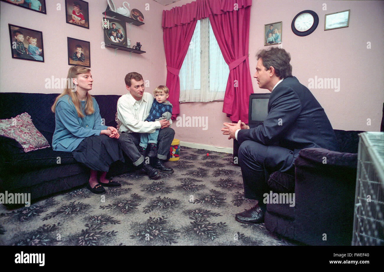 Tony Blair at the Labour Party Conference, Brighton 1997, visiting the ...