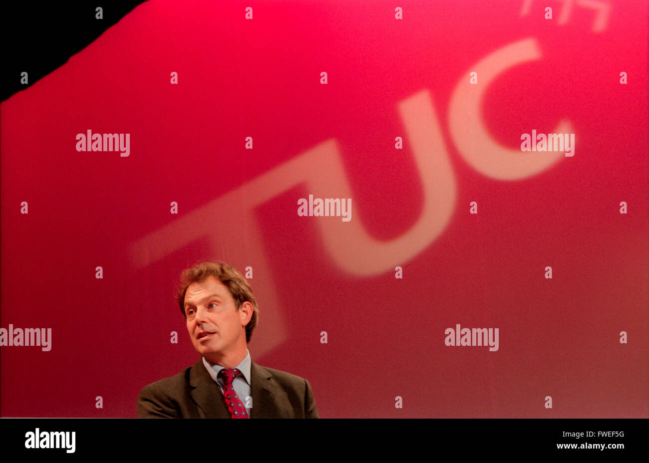 Tony Blair at the TUC Conference in Brighton in 1997 Stock Photo - Alamy