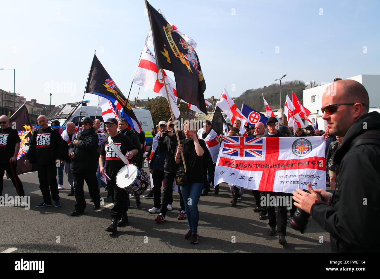 South East Alliance far right Unity demonstration. Dover, Kent, UK ...