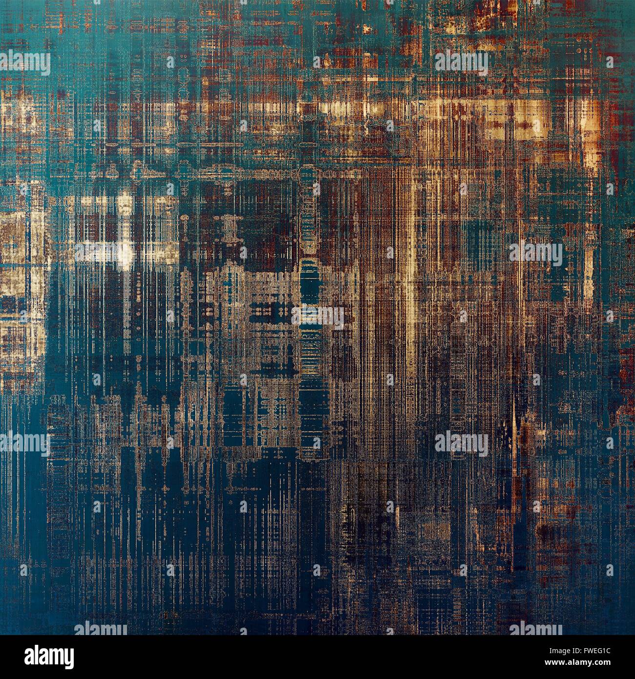 Grunge retro texture, aged background with vintage style elements and ...