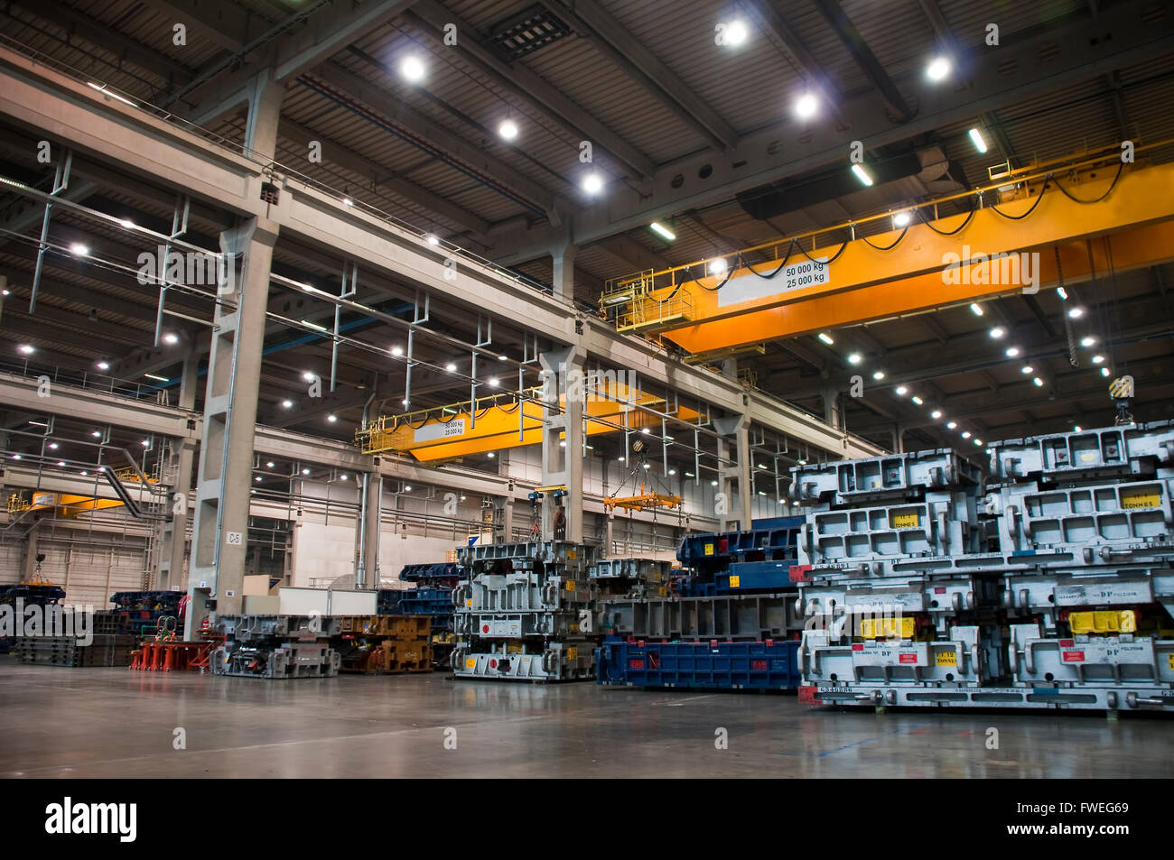 Heavy industry factory with different pressworking hubs Stock Photo - Alamy
