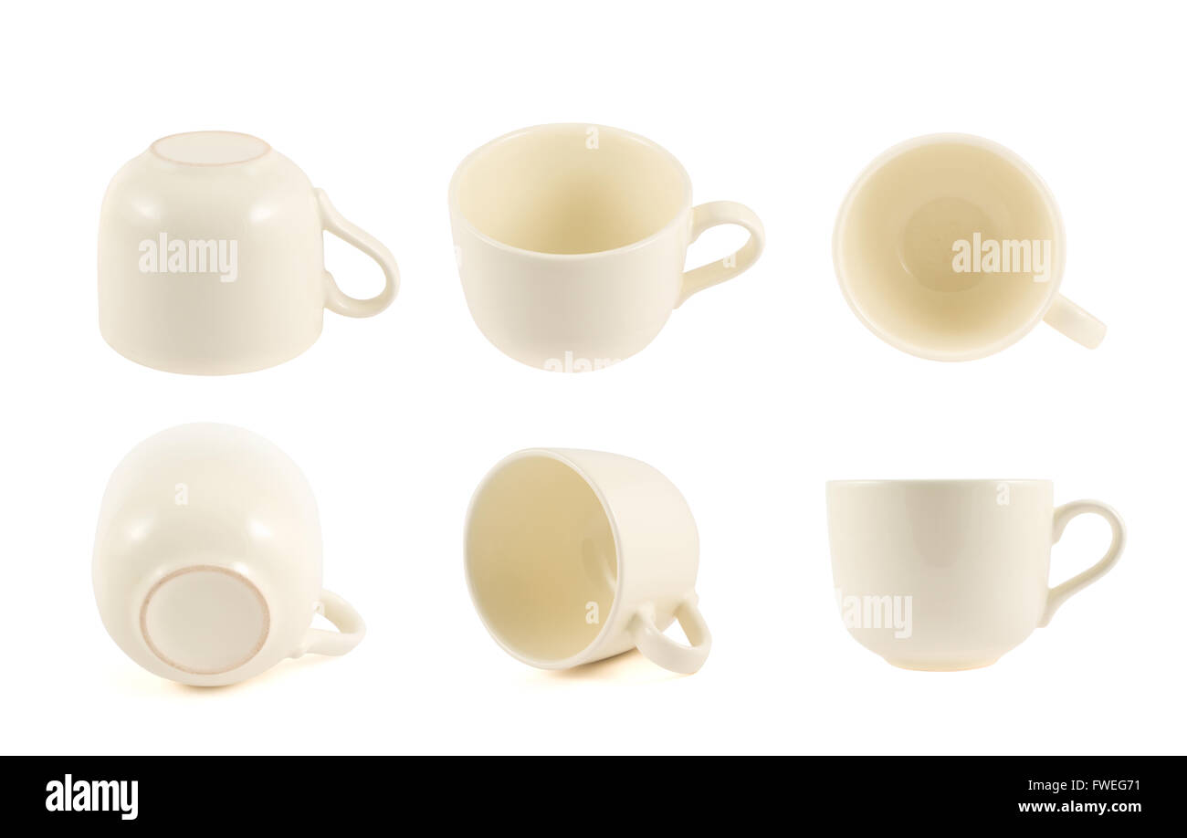 Ceramic cream colored cup isolated Stock Photo - Alamy