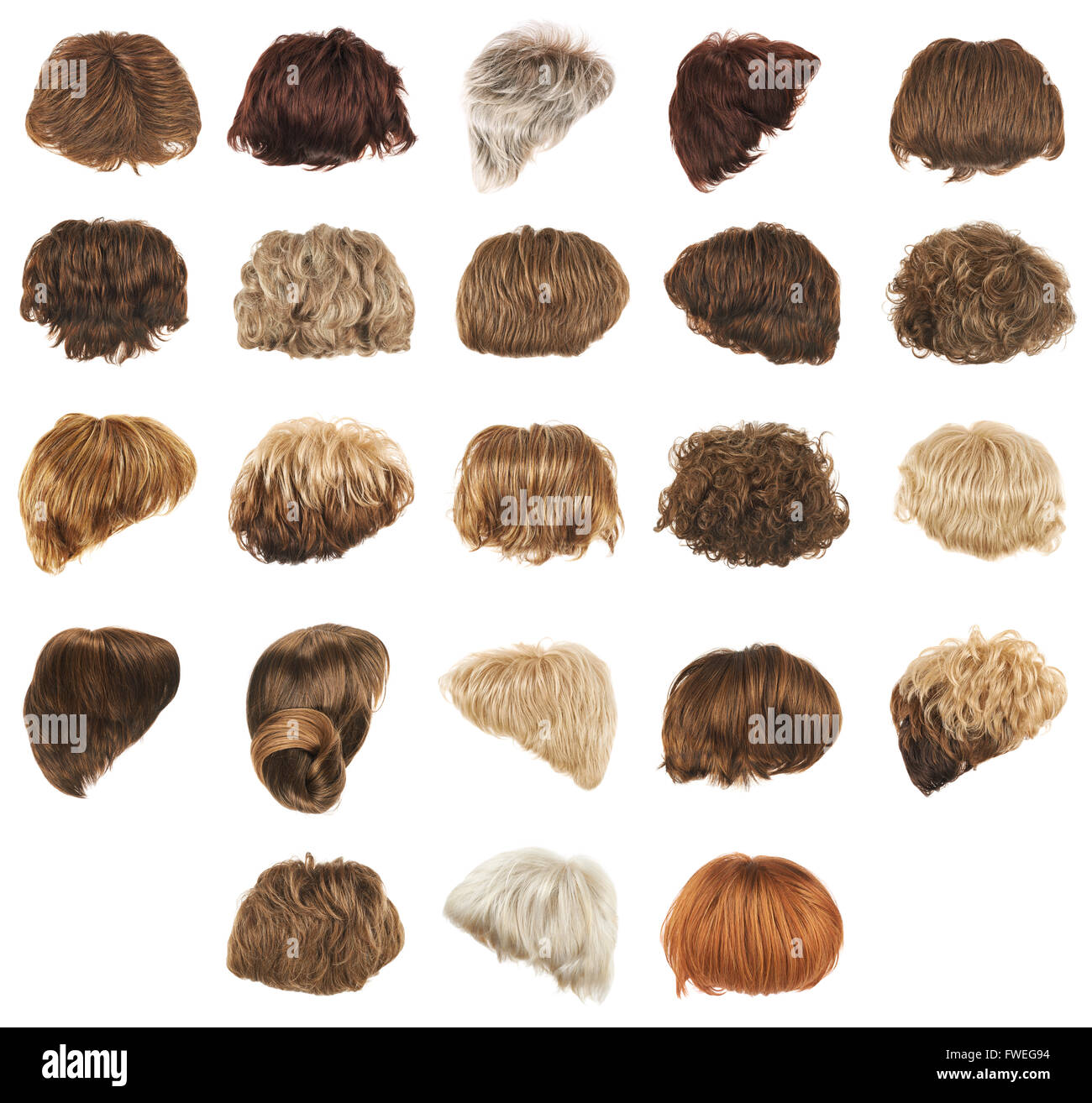 Multiple hair wigs isolated Stock Photo - Alamy