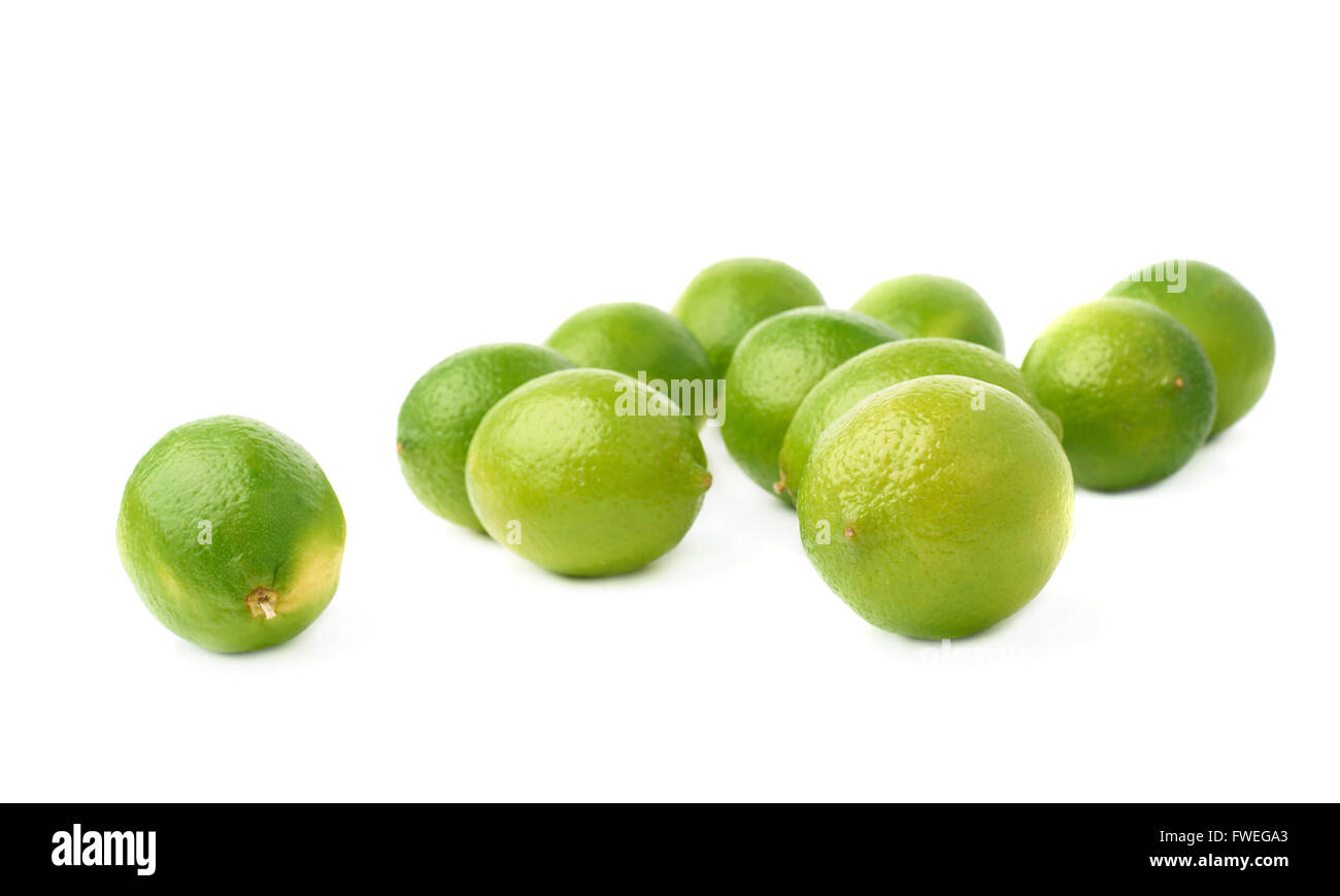 Surface covered with multiple ripe limes, composition isolated over the ...