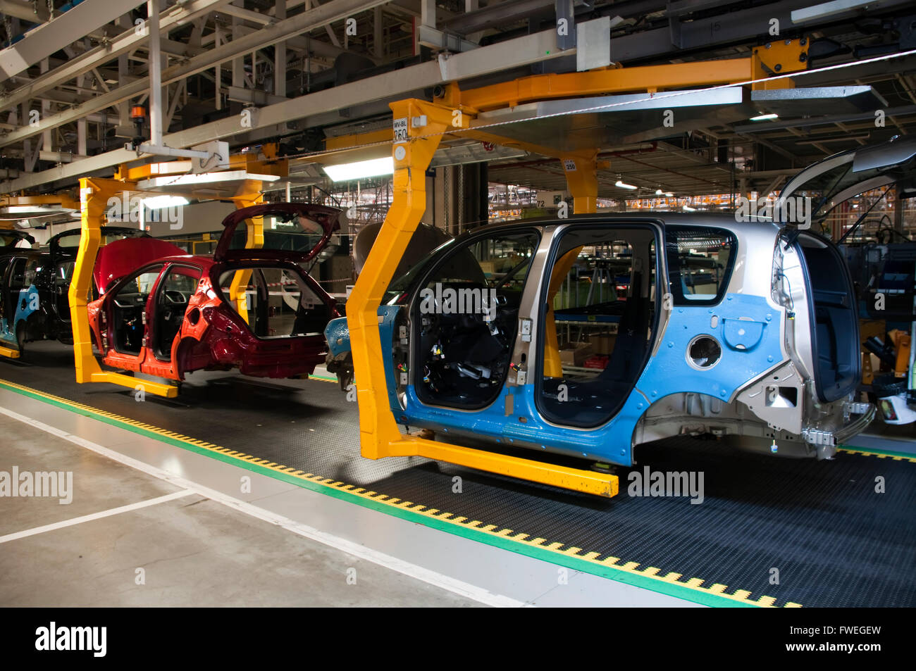 Automotive industry manufacture line with different metal parts Stock ...