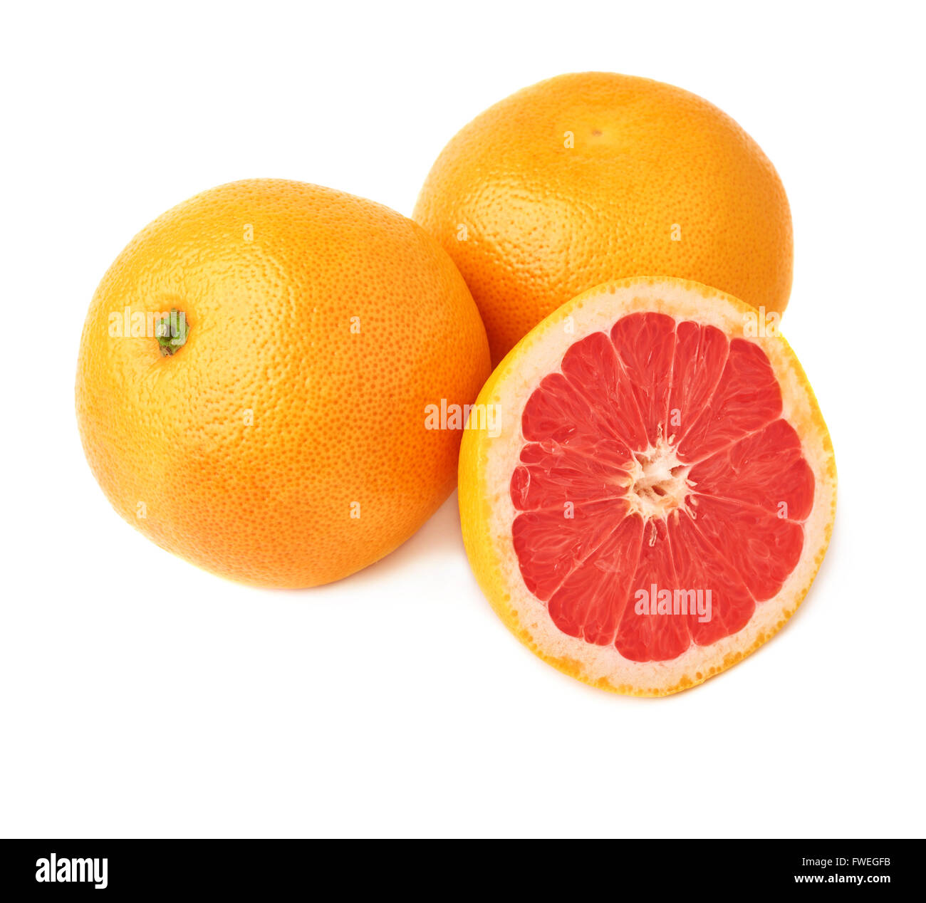 Served grapefruit composition isolated over the white background Stock ...