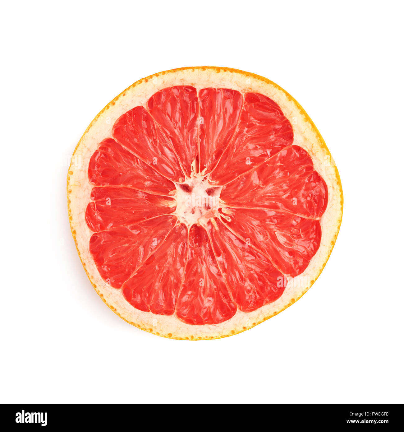 Dried grapefruit cut in half isolated over the white background, top ...