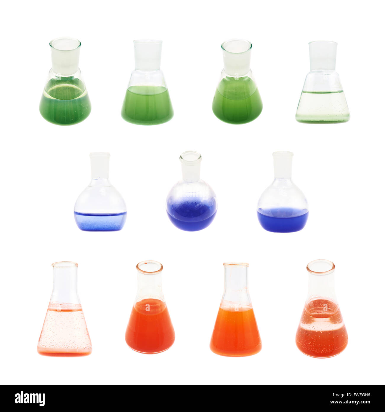 Green and red solution erlenmeyer flask hi-res stock photography and ...