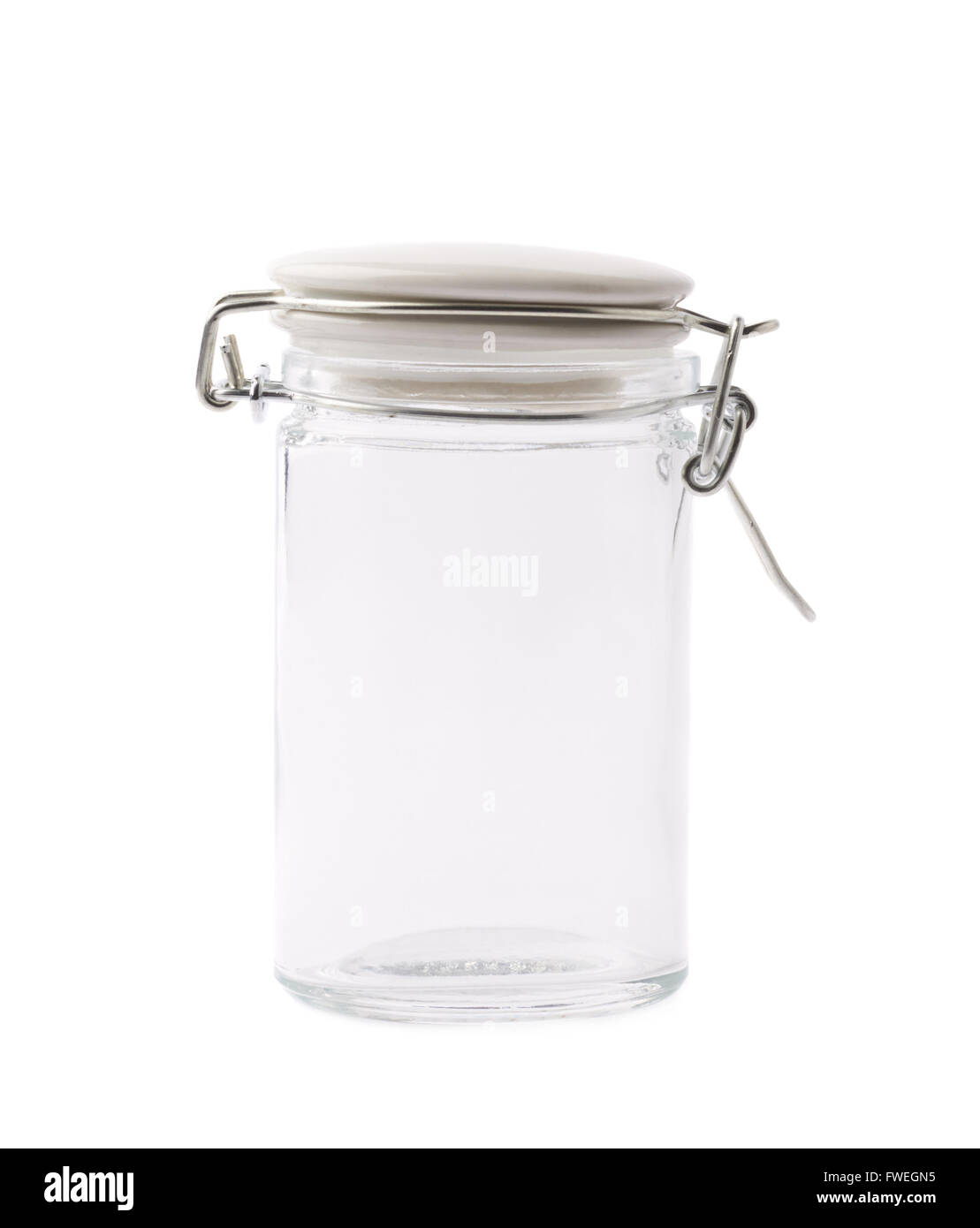 Empty glass jar isolated Stock Photo - Alamy
